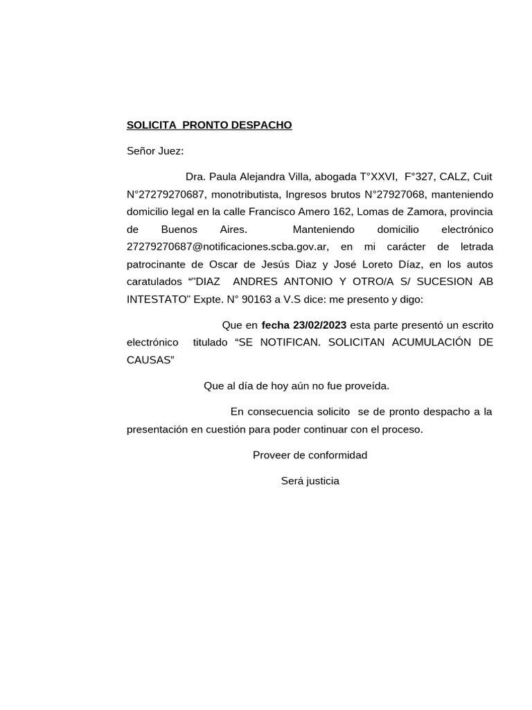 Solicita Pronto Despacho | PDF