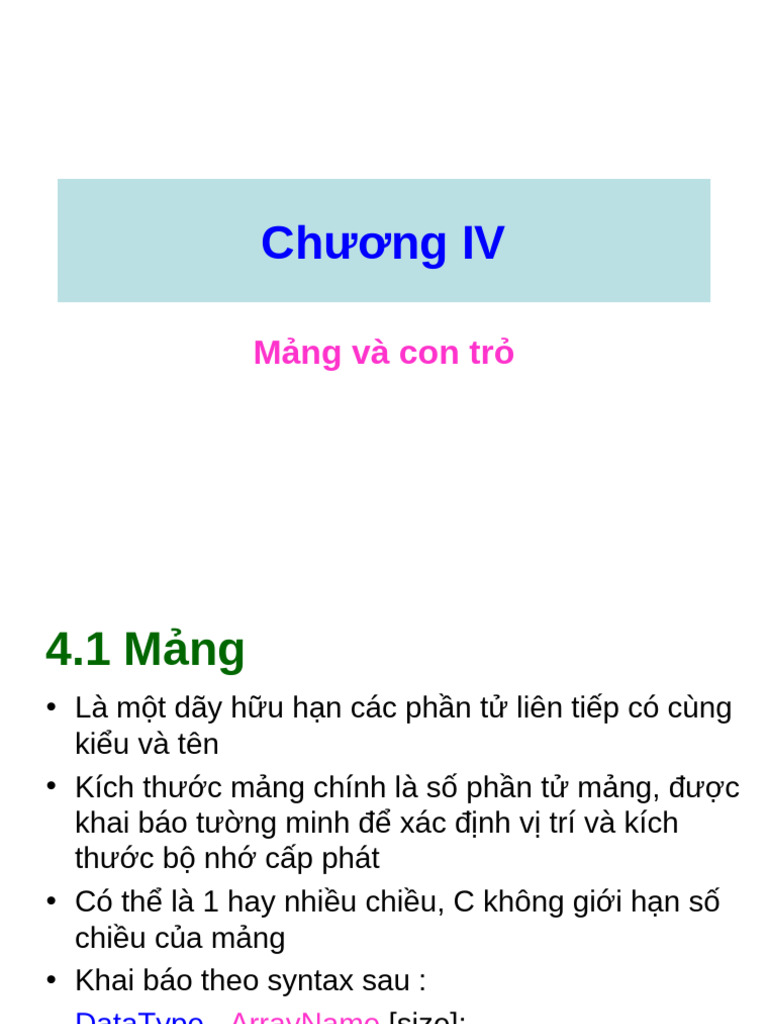 C - Bai4 Mang Va Con Tro | PDF