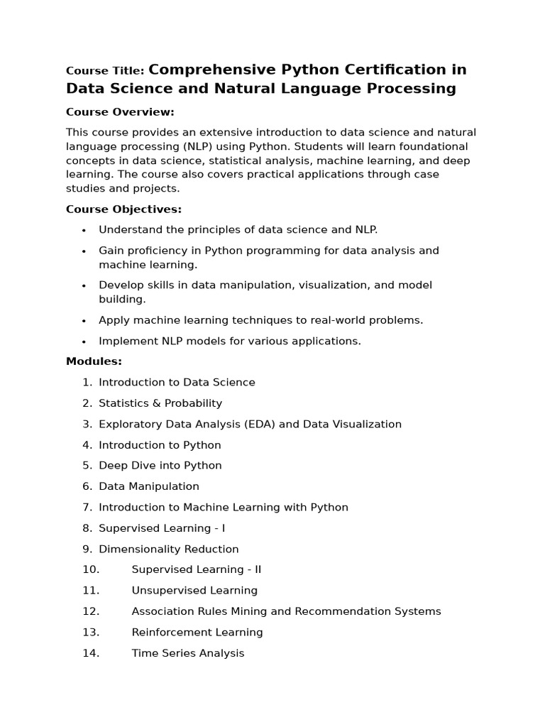 Full Stack Python For DS, NLP | PDF