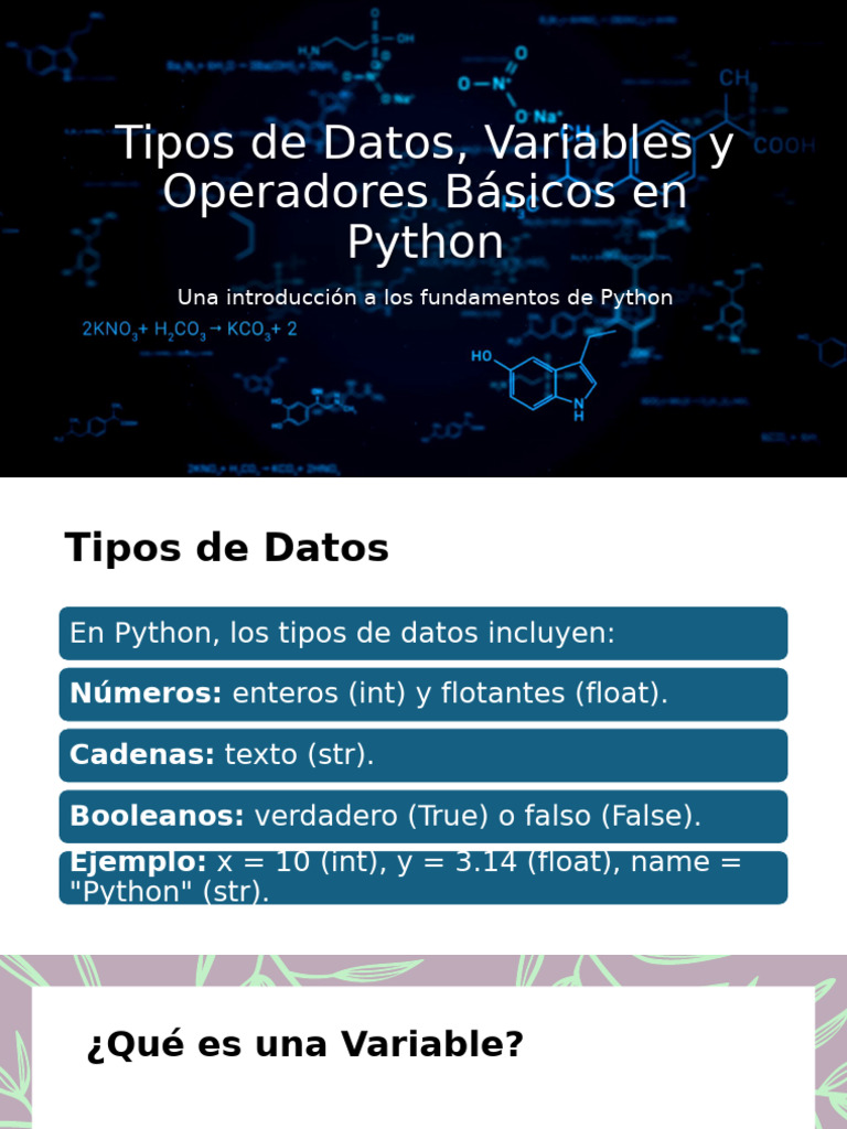 Fundamentos de Python: Datos y Operadores | PDF