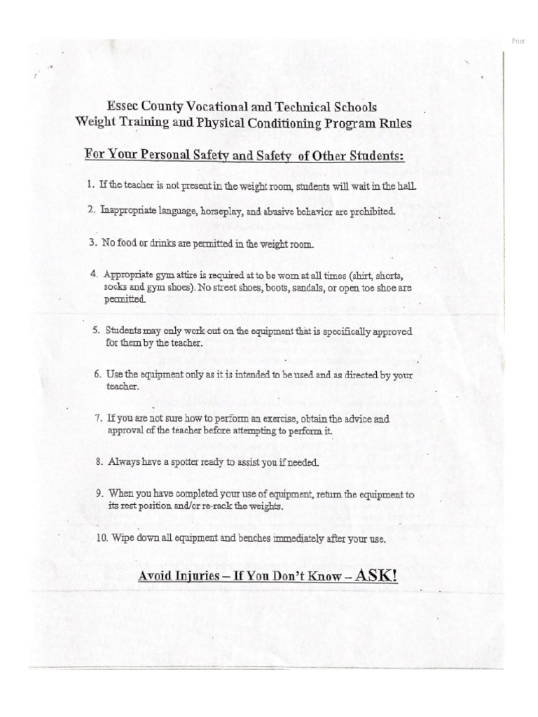 Fitness Center - PDF - Schoology | PDF