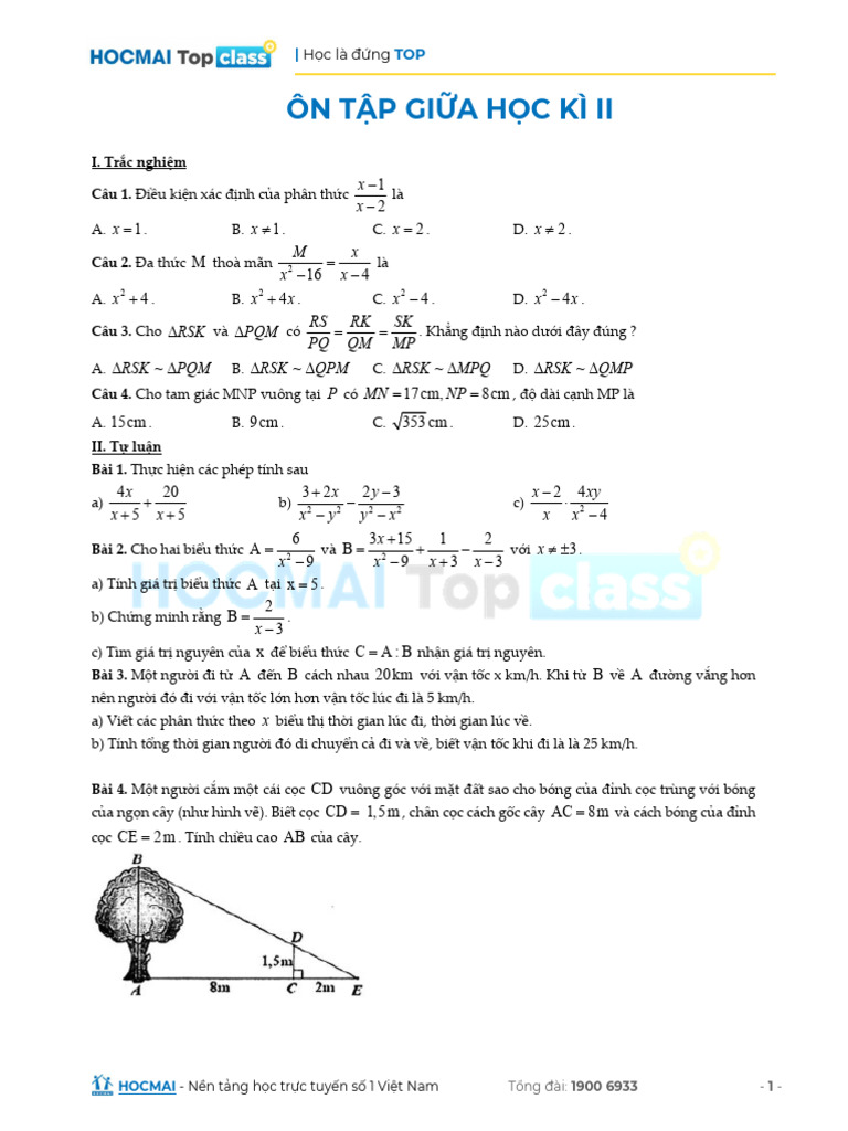 Toan8 On Tap Giua HK II PHT P4 | PDF