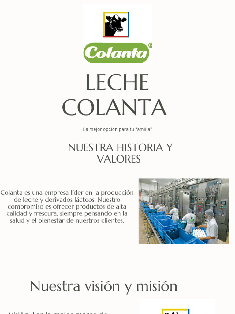 Misión y valores de Colanta | PDF | Marketing | Productos lácteos