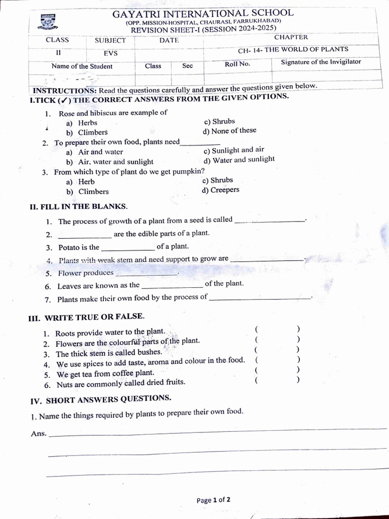 EVS Rev. Sheet 1 , 2 and 3 | PDF