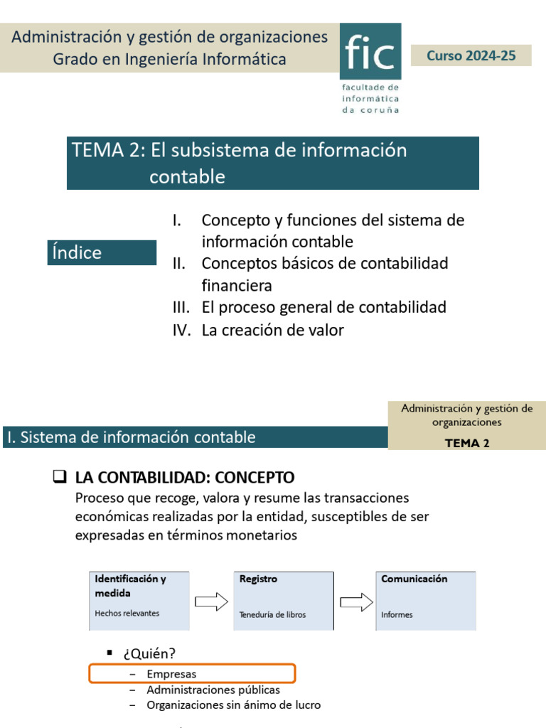2425 AXO TEMA 2 A TEORÍA La Contabilidad Financiera | PDF | Contabilidad | Hoja de balance