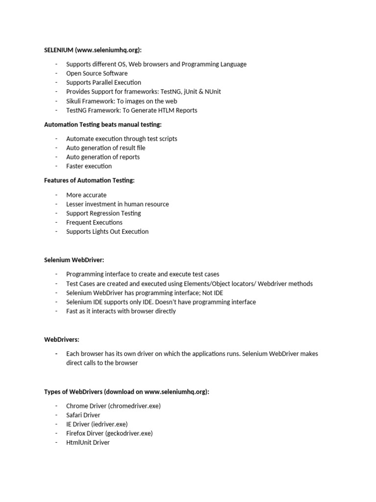 Selenium - Guide | PDF | Selenium (Software) | Software Engineering