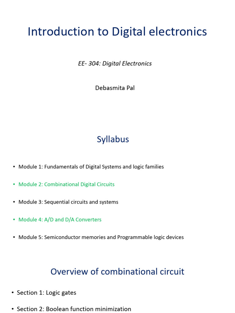Digital Electronics Syllabus Guide | PDF | Logic Gate | Digital Electronics