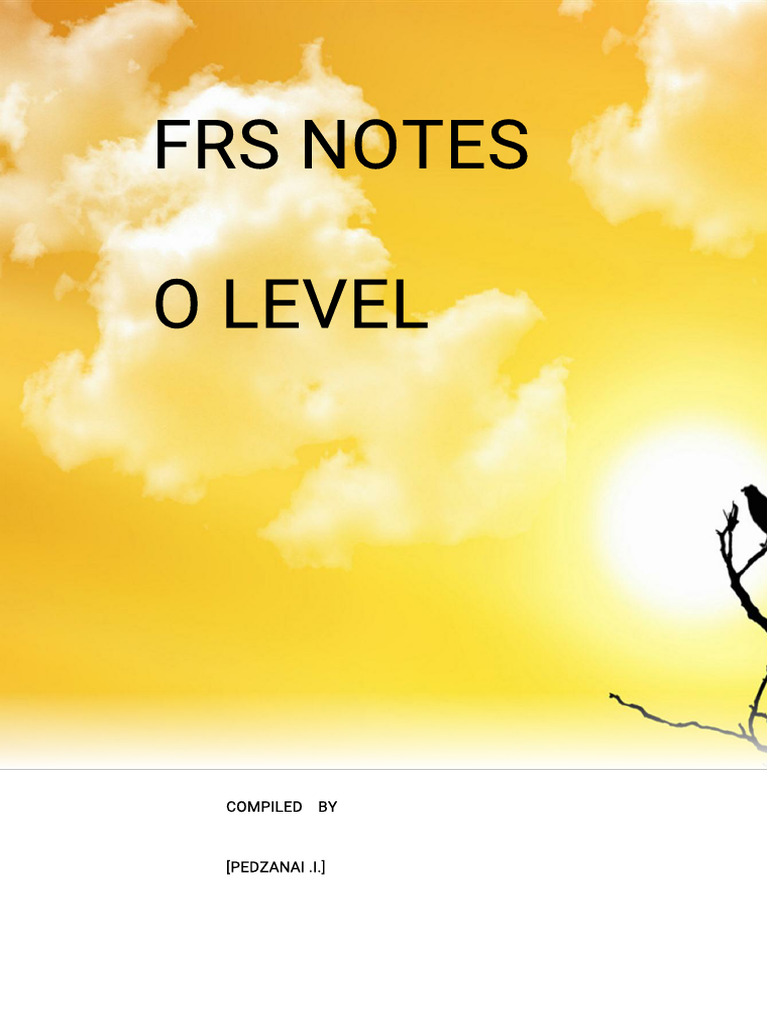 Frs Notes 'o' Level Edited | PDF