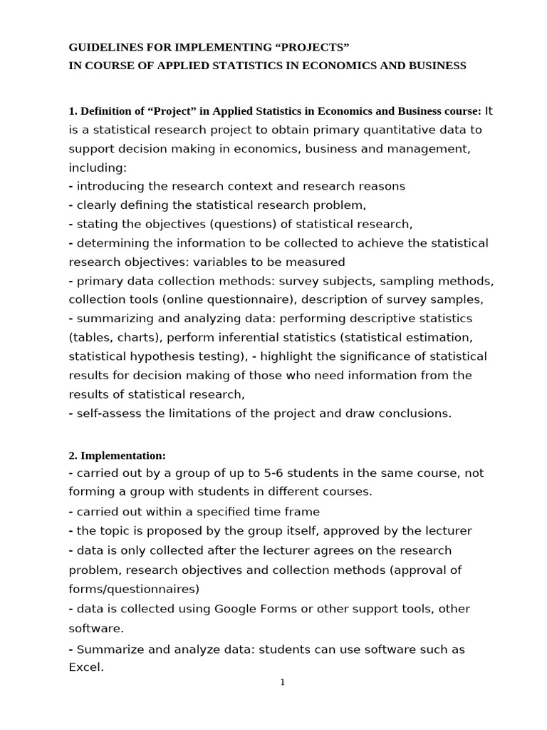 Guideline-For-Final-Project Applied-Statistics 2025 | PDF | Statistics | Survey Methodology