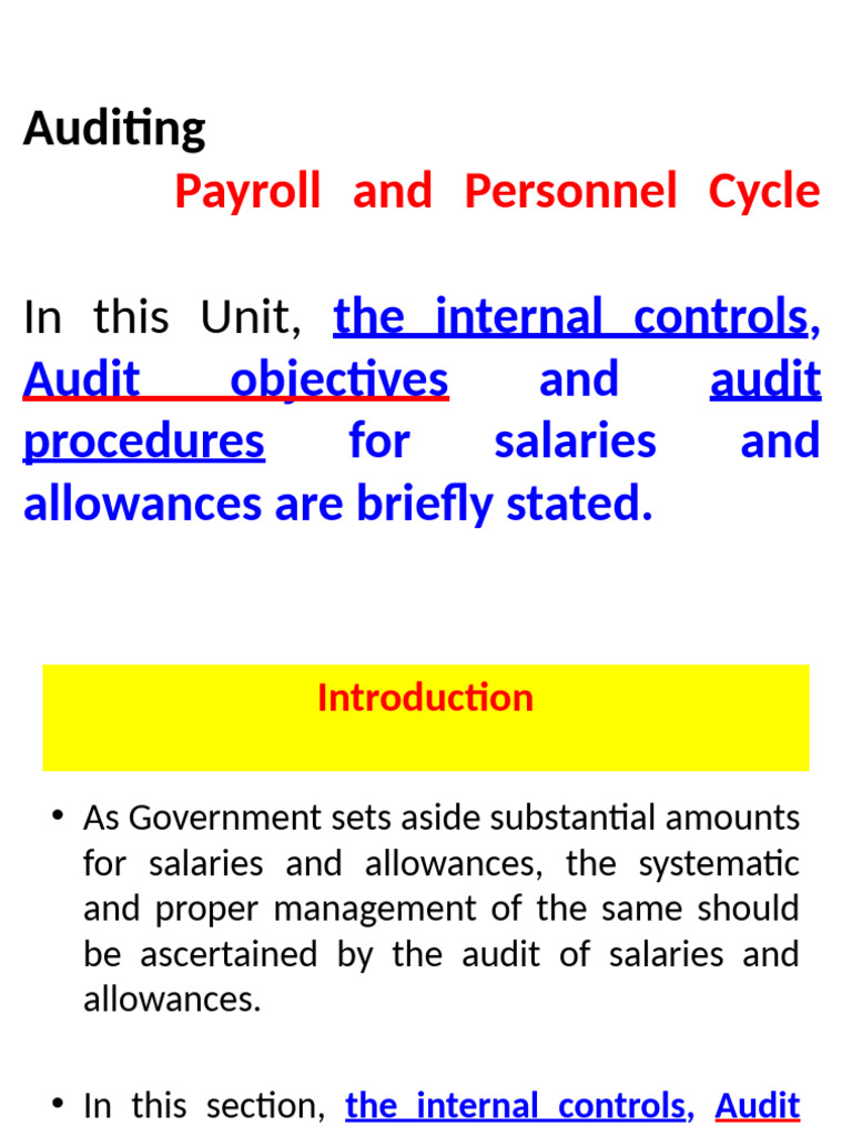 CH 3 Auditing Payroll and Personnel Cycle (Refer CH 20) | PDF | Payroll | Salary