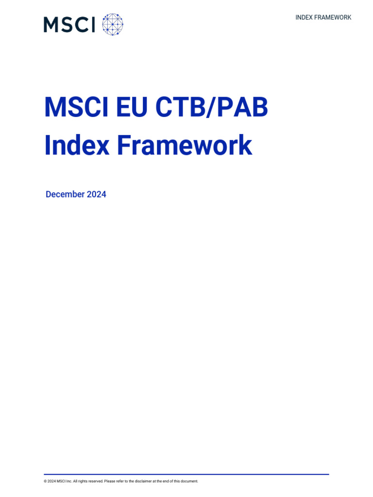 MSCI EU CTB/PAB Index Framework 2024 | PDF | Natural Gas | Climate ...