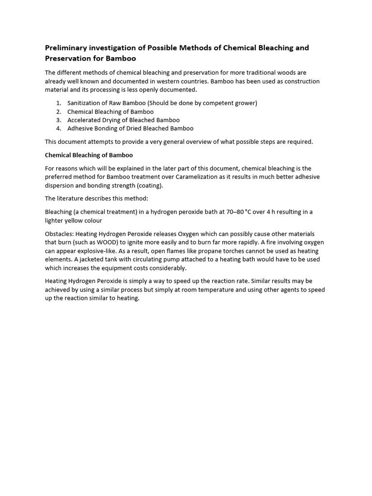 Methods of Chemical Bleaching | PDF | Adhesive | Bleach