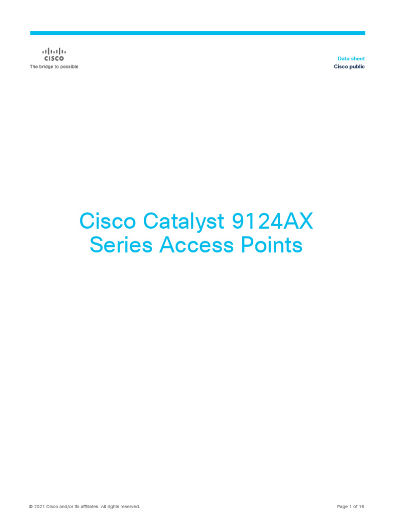 Cisco Catalyst C9124axi e Ap Data Sheet 1 | PDF | Ieee 802.11 | Wi Fi