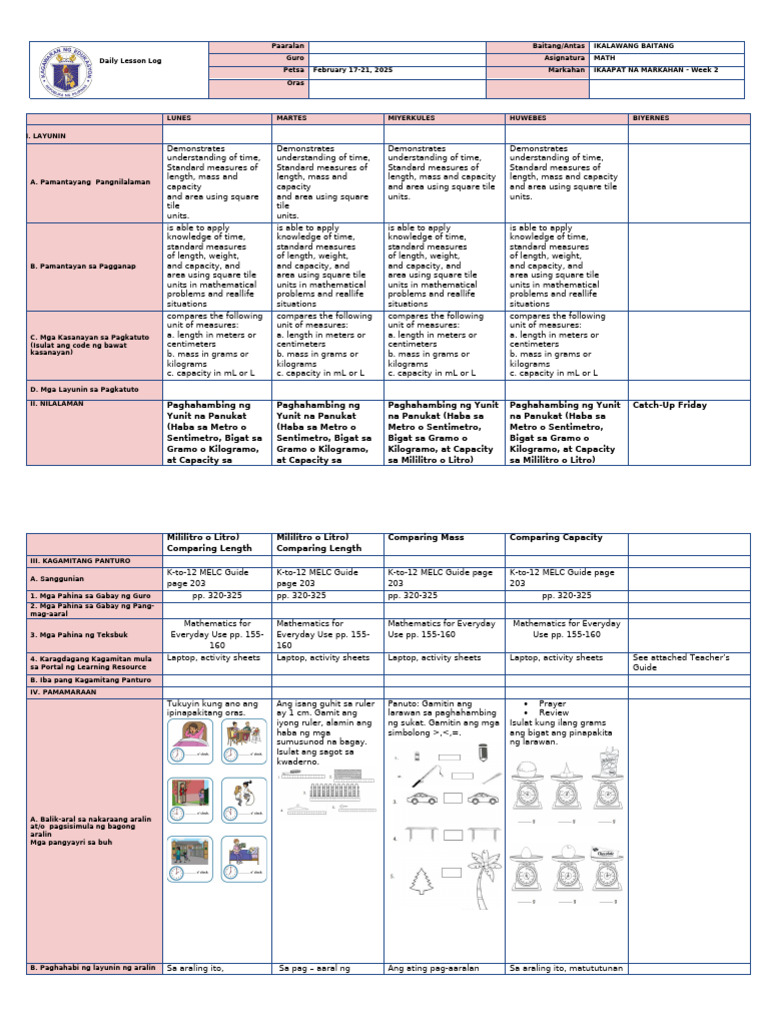 Q4 Week2 DLL Math - 2 | PDF
