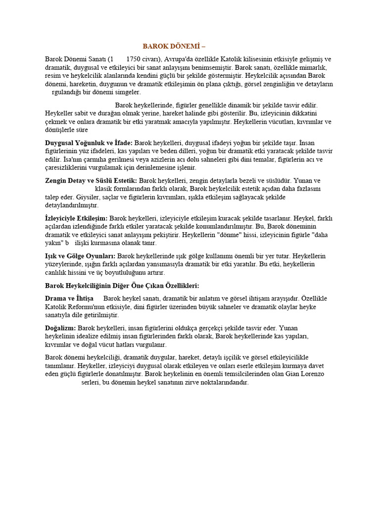 Barok Heykel | PDF