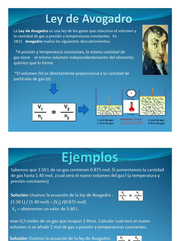 Ley de Avogadro | PDF