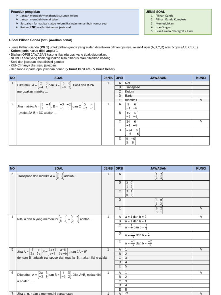 SOAL PAT MTK LANJUT KLS XI GENAP 2023 CADANGAN | PDF