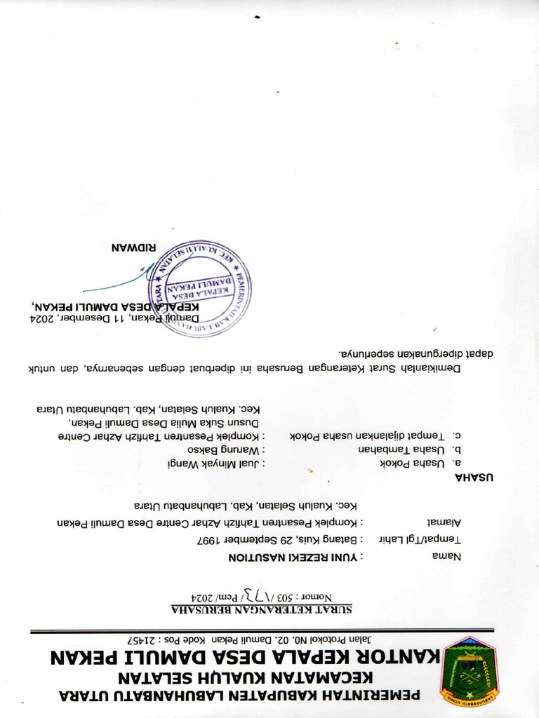 Scan Surat Usaha | PDF