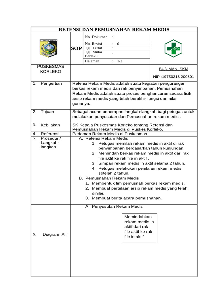 Sop Pemusnahan Dan Retensi | PDF