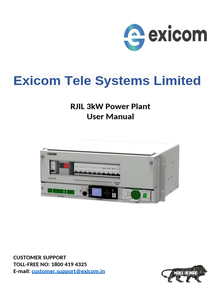 RJIL 3kW Power Plant | PDF