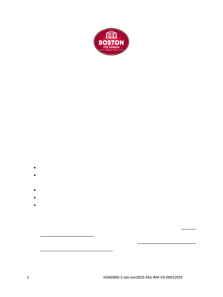 HSAD300 1 Jan Jun2025 FA1 RM V3 06012025 | PDF | Performance Indicator ...