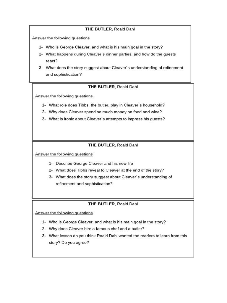 The Butler - Test Flashcards | PDF