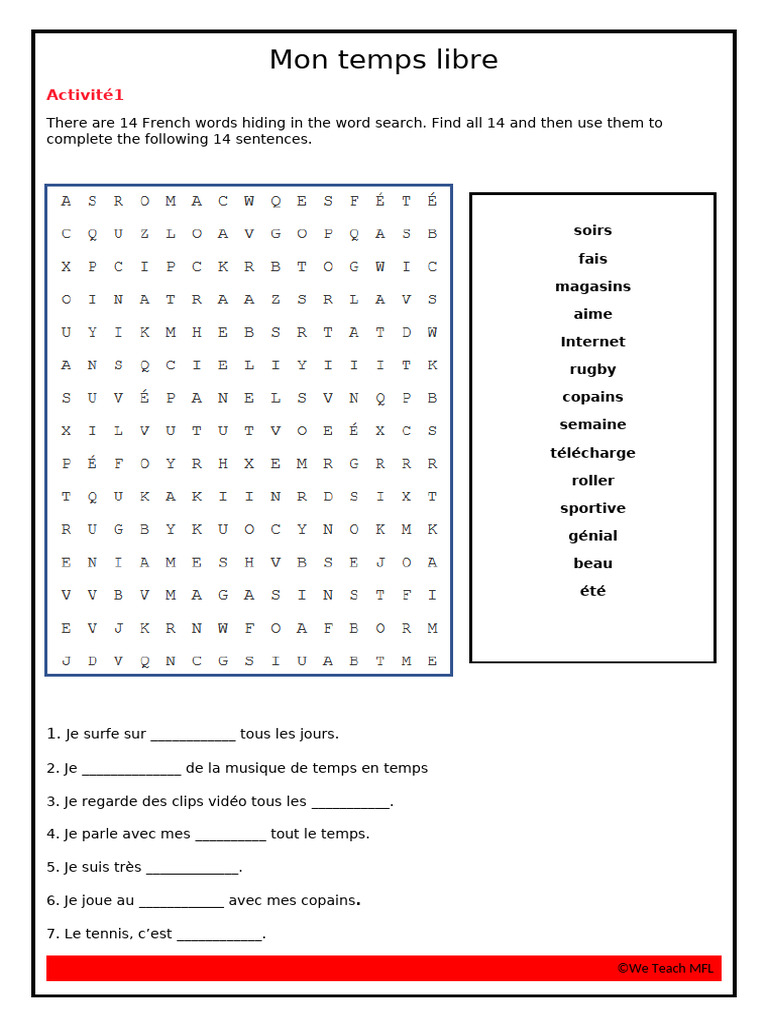 Mon Temps Libre Unit Revision | PDF | Échecs