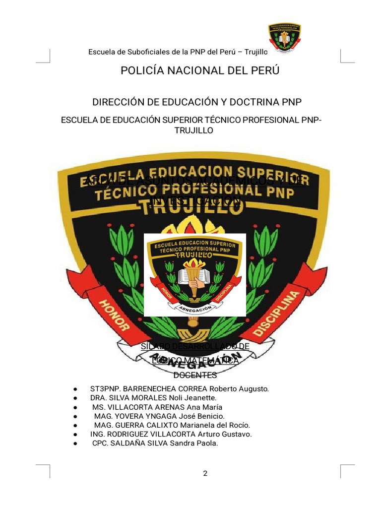 Sílabo Desarrollado 2024 - II - Lógico Matemática - PNP | PDF | Pensamiento | Proposición