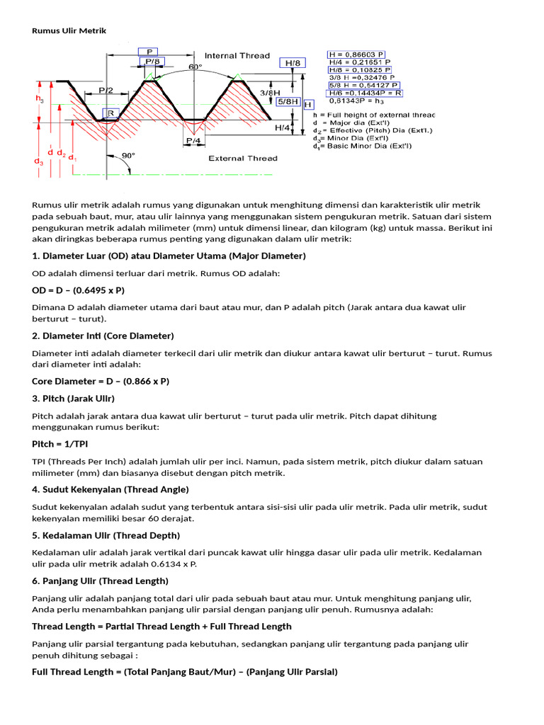 Rumus Ulir Metrik | PDF