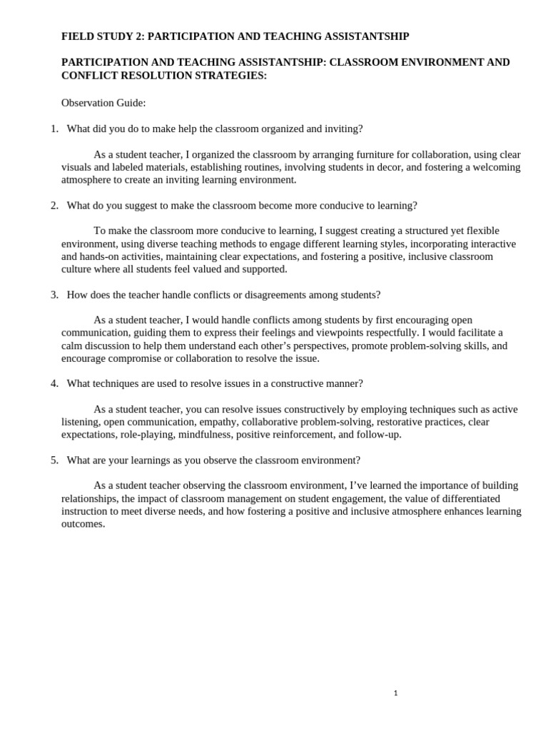 Field Study 2 Portfolio | PDF | Differentiated Instruction | Lesson Plan