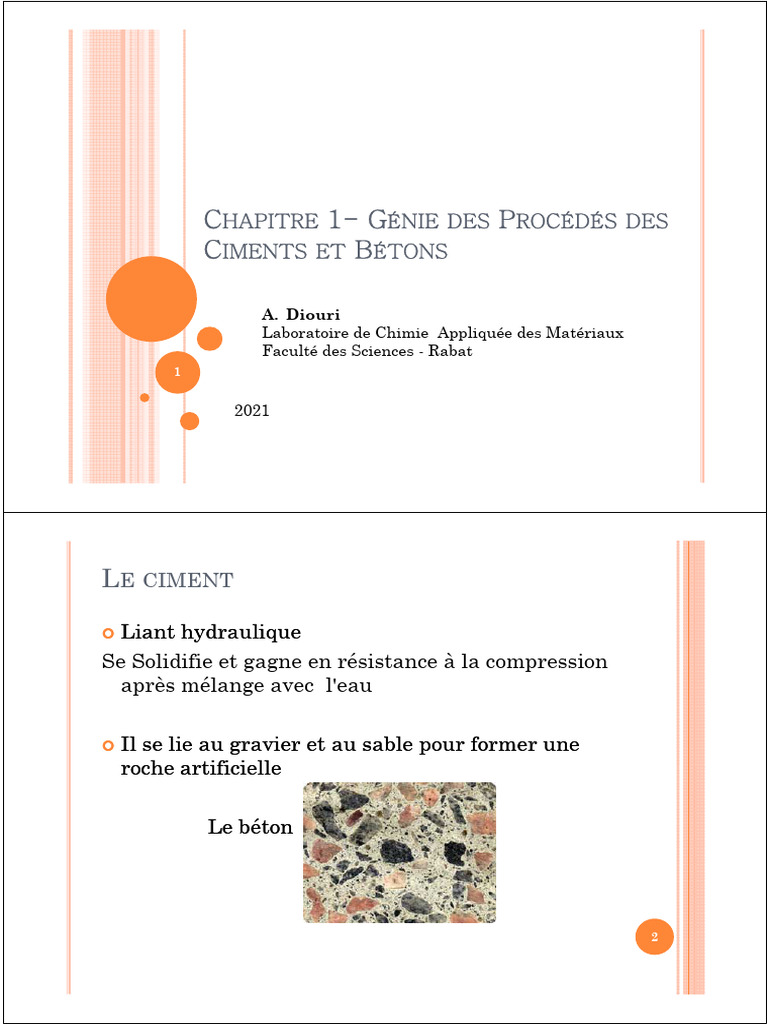 Génie des procédés : Ciments et bétons | PDF | Ciment | Calcaire