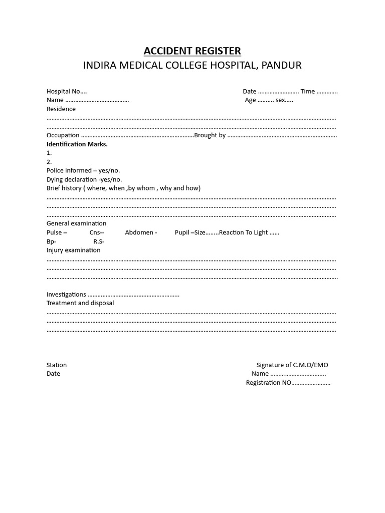 Accident Register PDF | PDF