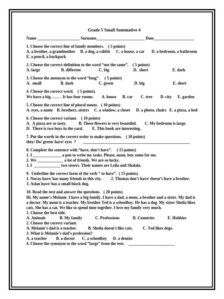 Grade 5 English Quiz Questions | PDF | Morphology | Languages