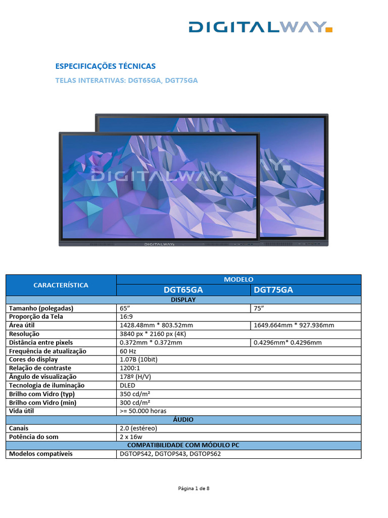 Folder Técnico Telas Interativas | PDF | HDMI | USB