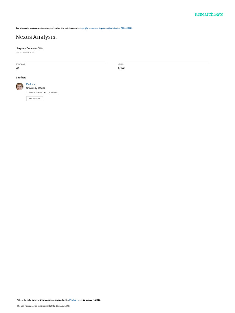 Nexus Analysis Handbook of Pragmatics John Benjamins | PDF ...