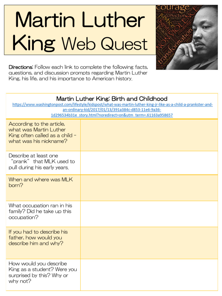 MLK Webquest | PDF