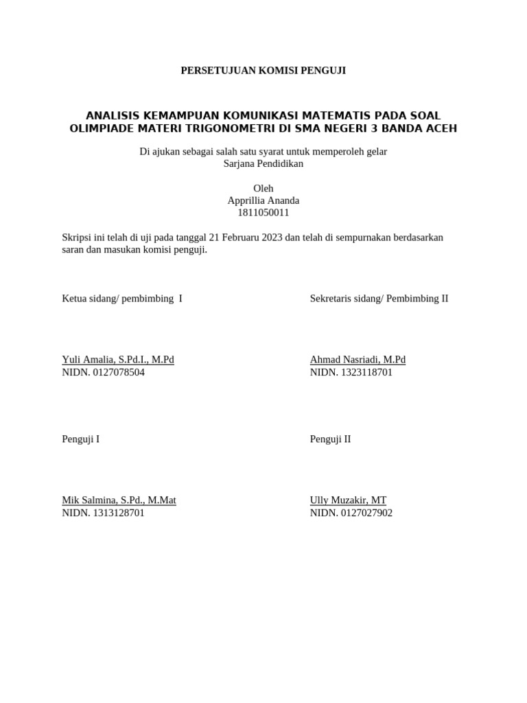 PERSETUJUAN TIM PENGUJI.SIDANG WINDA 2 | PDF