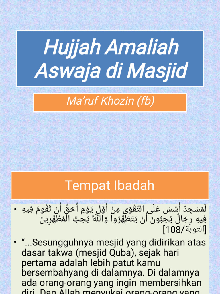 Amaliah Aswaja Di Masjid 1 | PDF