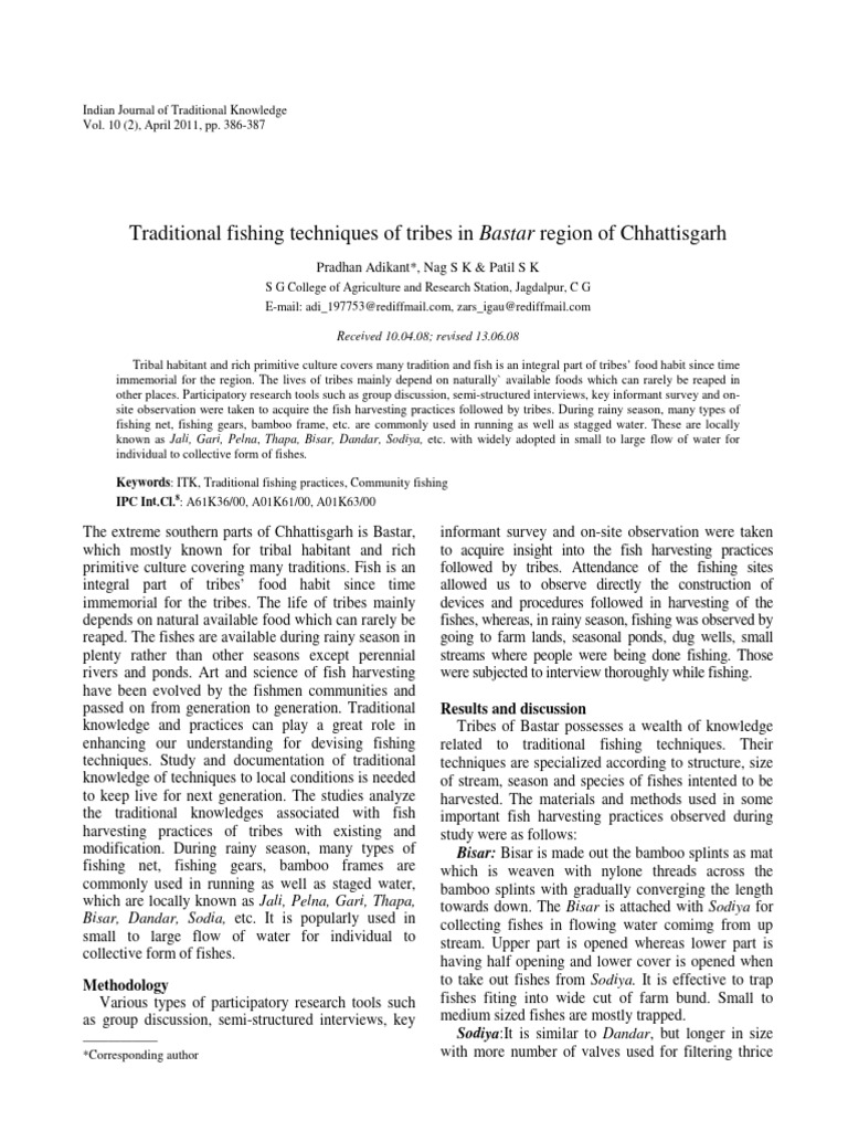 Bastar Tribal Fishing Techniques | PDF | Water | Bamboo