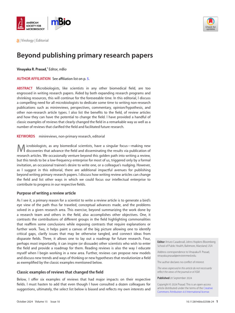 Beyond Publishing Primary Research Papers | PDF | Retrovirus | Virus