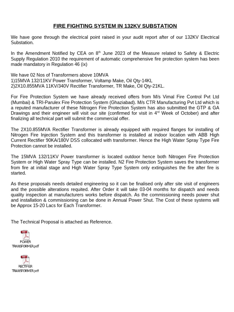 132KV Substation FFS | PDF