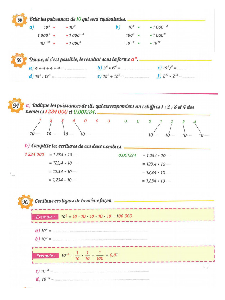 Puissance Notation Scientifique | PDF