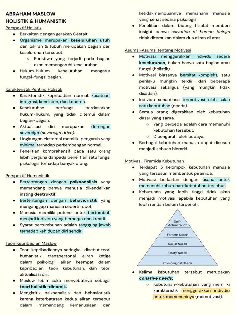 Rangkuman Abraham Maslow | PDF