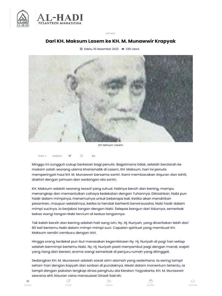 Mengenang KH. Maksum & KH. Munawwir | PDF