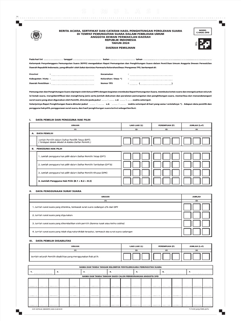 CHP-1027SS - Simulasi DPD 27 - Kota Tasikmalaya | PDF