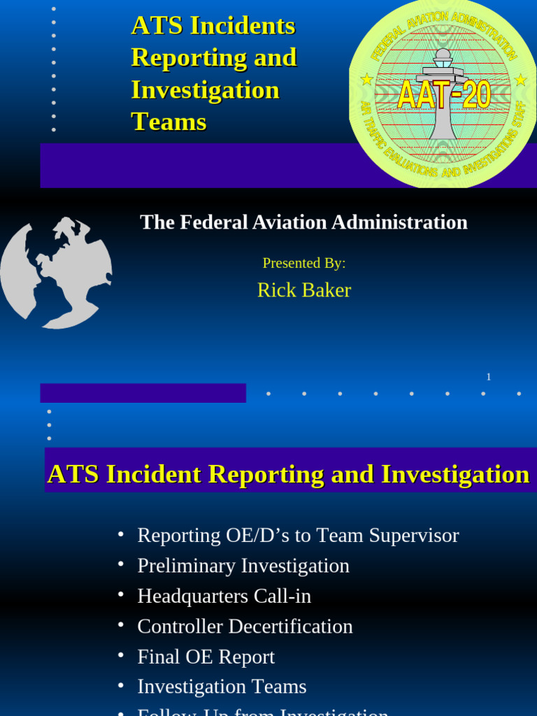ATS Incident Reporting Guide | PDF | Transport | Airliner
