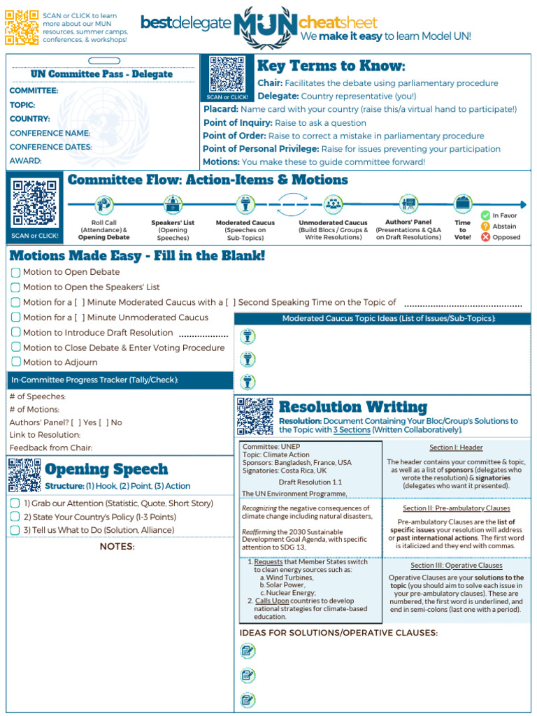 Model UN Resolution Writing Guide | PDF