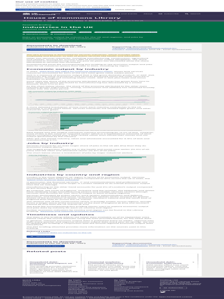 UK Industries and Economic Output Analysis | PDF | Gross Domestic ...