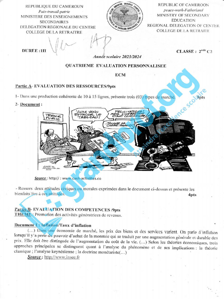 ECM 2ndec2 Perso4 College Retraite 2023 2024 | PDF