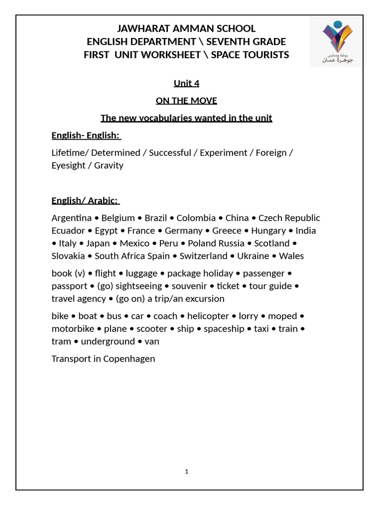Booklet 1 Grade 7 Unit 4 | PDF